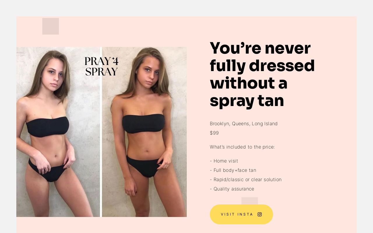 Mobile spray tan service NYC pray for spray